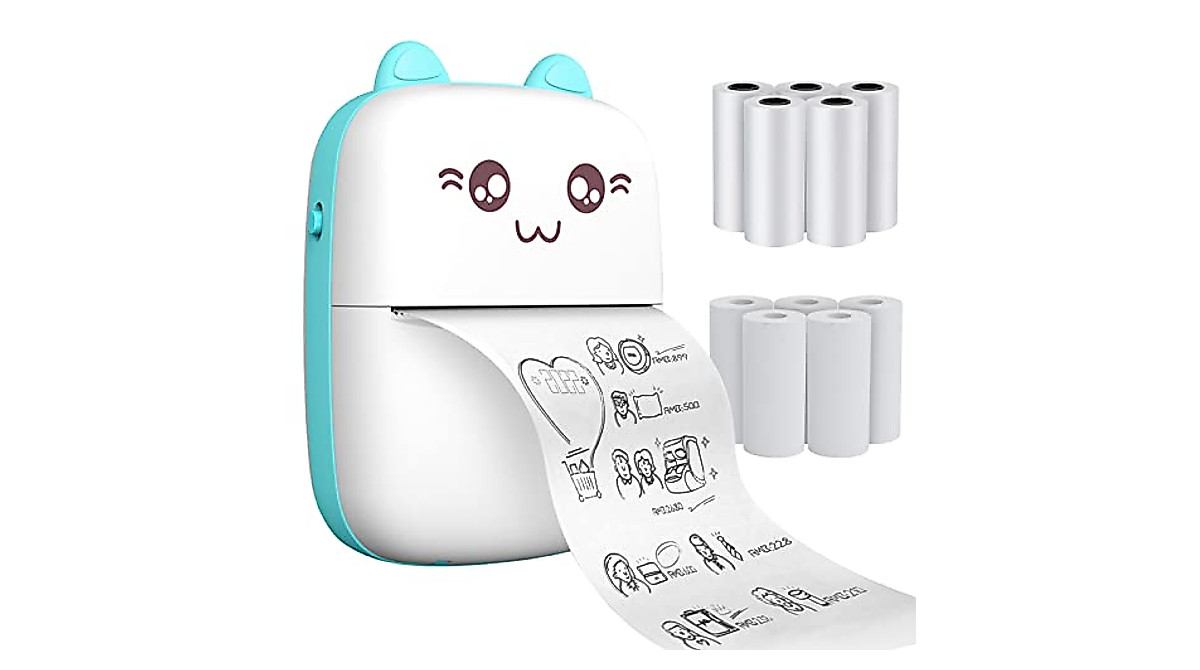 Mini Label Maker Machine with Tape - Portable Bluetooth Printer for ...