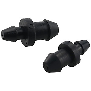 Ruiwaer 50pcs 1/4" Drip Tubing End Plugs for Home Garden Sprinkler Systems Drip Fitting, Double Barbed Goof Plugs for Drip Irrigation Drip Line Plug