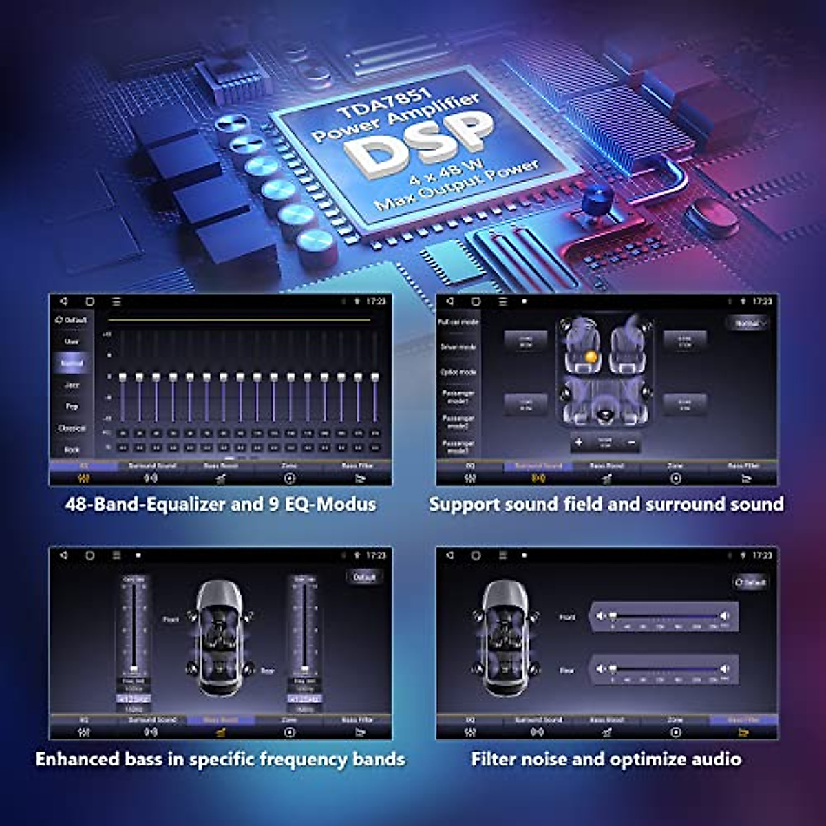 Eonon Apple CarPlay & Android Auto Car Stereo Receiver, Android 10.0 Car Stereo Ultra-Thin 3+32GB Car Radio, Compatible with Volkswagen/SEAT/Skoda, Bluetooth 5.0/4 Sets of UI, 9 Inch-Q53Pro