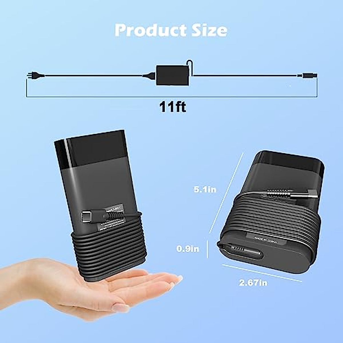 90W USB C Charger for Dell Latitude/Precision/XPS/Chromebook Laptop, Dell 90W Laptop Charger USB C