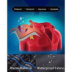 INVACHI Men's Waterproof Ski Jacket Warm Winter Snow Coat Hooded Windbreaker