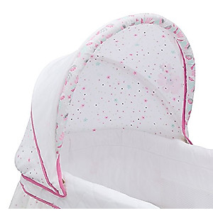 Delta Children Gliding Bedside Bassinet - Portable Crib with Lights, Sounds and Vibration, Disney Minnie Mouse Boutique
