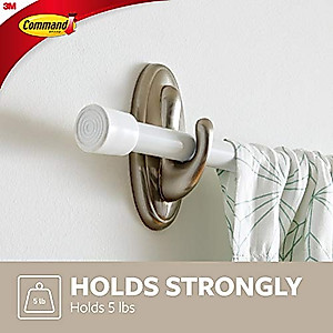 Command 17053BN-2ES Curtain Rod Hooks, Brushed Nickel, 2 Count