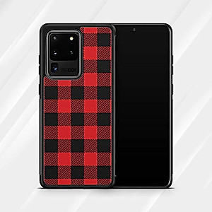 Red Plaid Case For Samsung Galaxy S21 Ultra S22 S20 Plus S20 FE 5G S21 FE Case Custom Christmas Holidays Buffalo Phone Cover A3