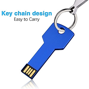 USB Flash Drives 5 Pack 64GB USB 2.0 Metal Thumb Drives K&ZZ Jump Drive Memory Stick Key Shape for Students,Office,Company- Multicolor