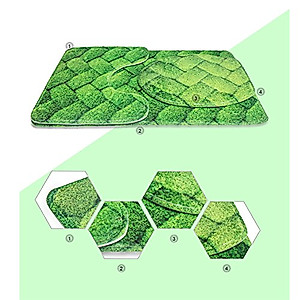 Buybai Funny Modern Home Decor Bathroom Carpet/Contour/Lid Cover Anti-Slip 3 Piece Set Washable (Butterfly)
