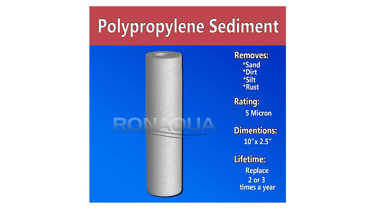 Ronaqua 10"x 2.5" Sediment Water Filter – 4-Layer Filtration System