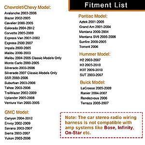 Thewinio Aftermarket Stereo Radio Wiring Harness Connector for GM Chevy Silverado, Chevrolet Suburban, GMC Sierra, Buick, Pontiac, Hummer