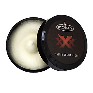 RazoRock XXX Italian Shaving Soap: Artisan Made Shaving Soap for Men - Tallow Based Shave Cream Soap for Wet Shaving - Rich, Creamy Lather and Classic Italian Barber Shop Scent - 5 Fl Ounces (150 ML)