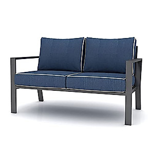 Creative Living Outdoor Furniture with 24x24 Inches Deep Seating Patio Cushions, Loveseat, Charcoal
