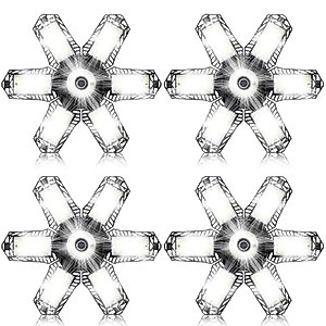 Eqquorva LED Garage Lights Deformable Garage Ceiling LED Lights (4 Pack)