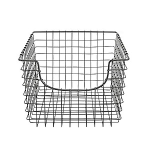 Spectrum Diversified Scoop Wire Storage Basket, Medium, Industrial Gray, 6-Pack