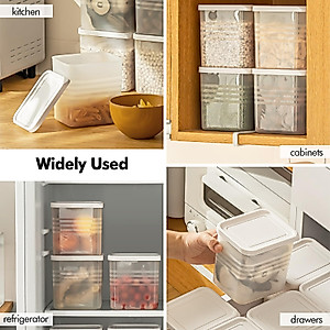 Poeland 3 Pack Refrigerator Organizer Boxes, Fridge Side Door Storage Containers with Lid, Stackable Food Storage Organizer for Kitchen, Refrigerator (Translucent)