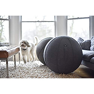 Vivora Luno - Sitting Ball Chair for Office and Home, Lightweight Self-Standing Ergonomic Posture Activating Exercise Ball Solution with Handle & Cover, Classroom & Yoga, Standard