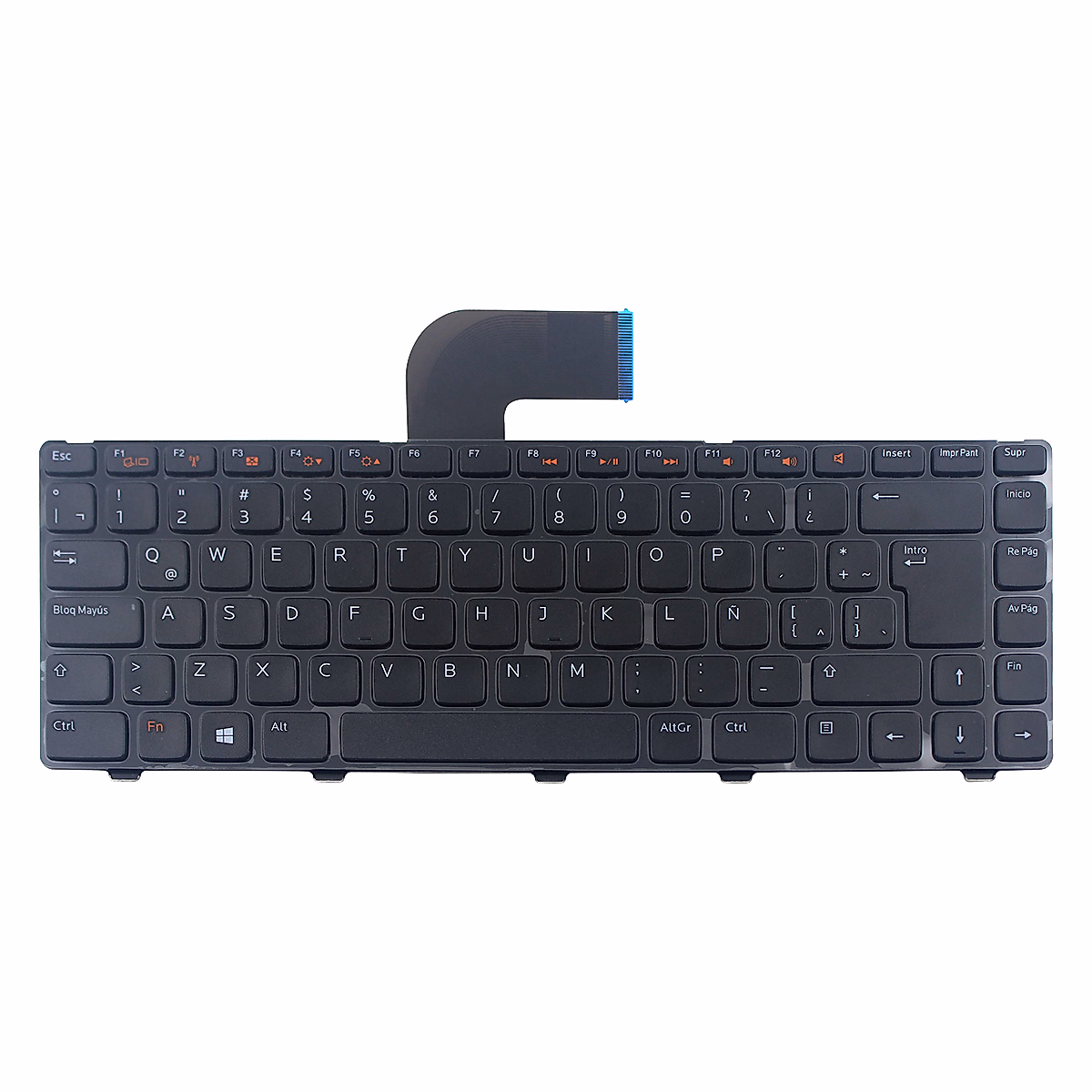 LARHON New Black LA Latin Spanish Laptop Replacement Keyboard Black Frame for Dell Inspiron 13z (N311Z) 14 3420 M4040 N4050 N4120 14R 5420 N4110 SE 7420 14z (N411z) 15 (N5040) (N5050) 3520 15R 5520