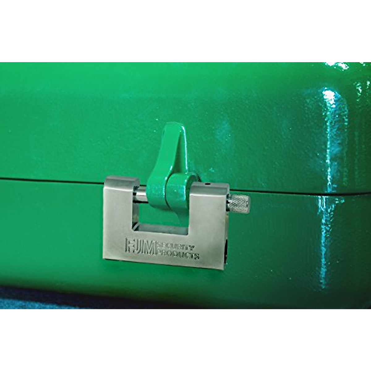 FJM Security Products SPSA80-CR-KA Triple Chrome Plated D-Shaped Security Padlock, 3-1/8