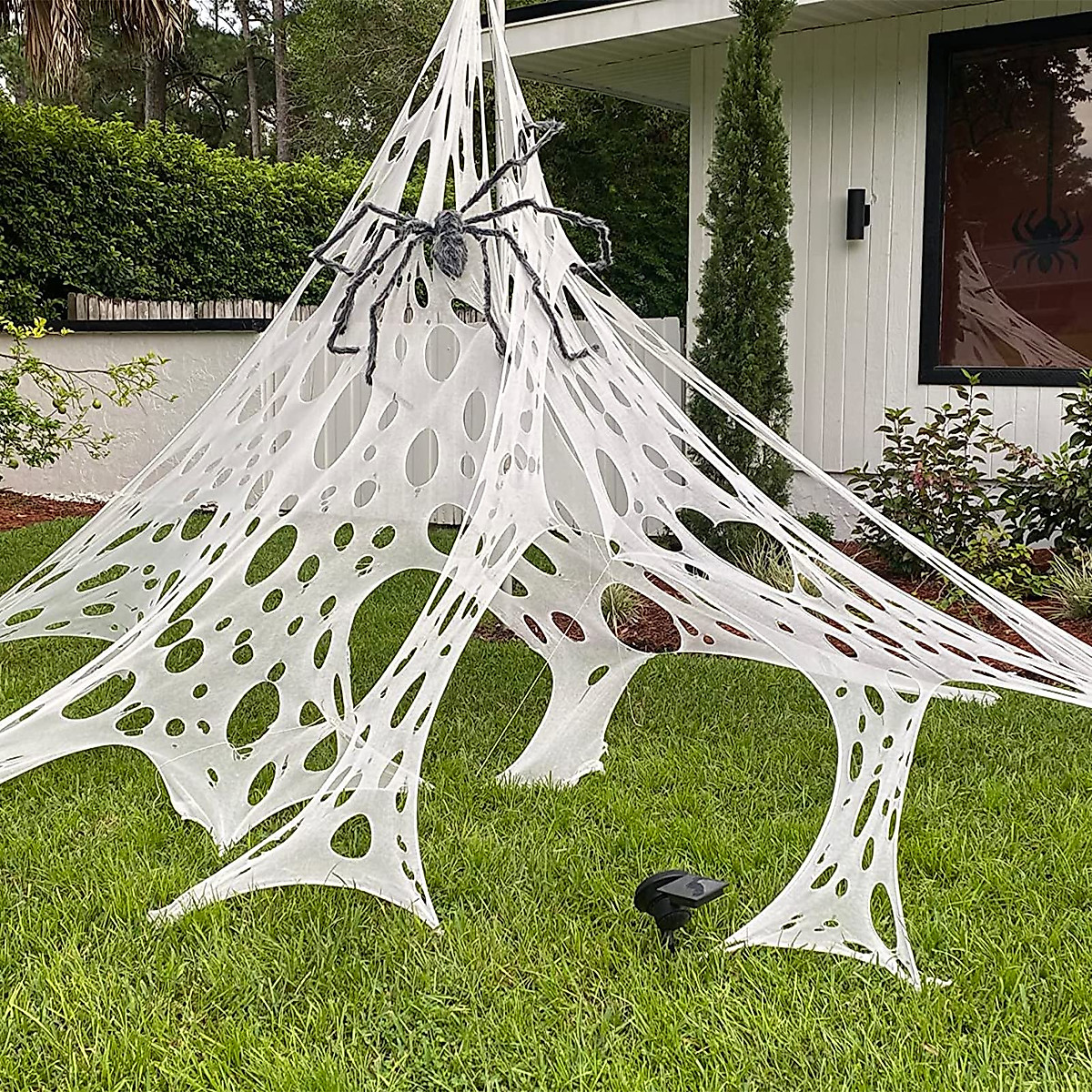 DAZONGE 450 sqft Spider Webs Halloween Decorations, Stretchy Beef Netting, Spooky Spider Web Decorations for Halloween Party, Haunted House
