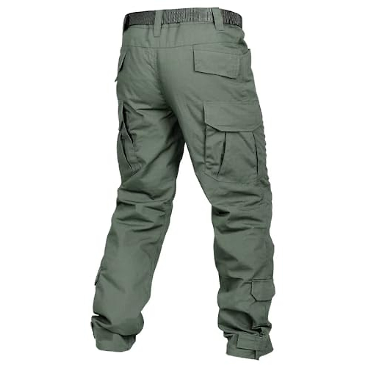 AKARMY Men's Hiking Pants, Camo Cargo Pants, Lightweight Work Pants Outdoor Travel Casual Pants with Multi-Pocket G4WF ArmyGreen 38