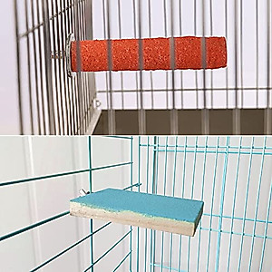 Xuezoioy Bird Perches for Cage, Portable Parrot Stand Toy Pack of 4 Bird Perch Stand Platform Paw Grinding Stick Cage Accessories Exercise Toys for Budgies,Parakeet,Hamster(Random Color)