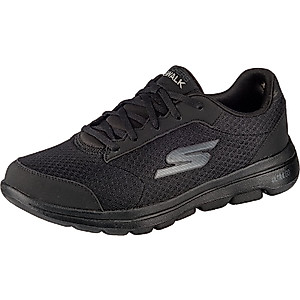 Skechers mens Gowalk 5 Qualify - Athletic Mesh Lace Up Performance Walking Shoe Sneaker, Black, 12 US