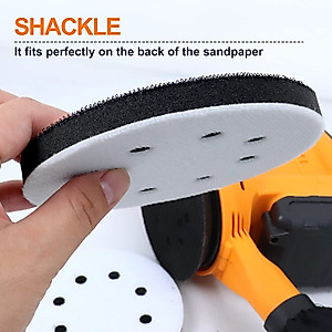 POLIWELL 5-Inch 8 Holes Interface Pad Hook and Loop 5" Soft Density Sponge Cushion Buffer Backing Pad (Pack of 5)