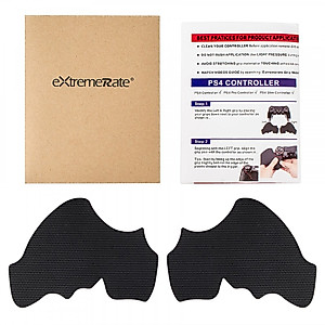 eXtremeRate Black Anti-Skid Sweat-Absorbent Controller Grips for PS4 Controller, Professional Textured Soft Rubber Handle Grips for PS4 Slim Pro Controller - Improve The Grip and Comfort