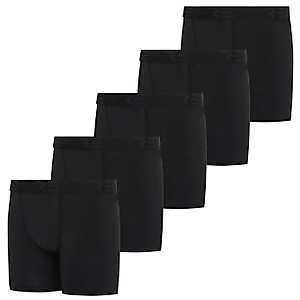 5 Pack:Youth Boys Compression Shorts Performance Boxer Briefs Athletic Spandex Underwear Base Layer Basketball Biker Sports Active Soccer Training Football Sports Gym Teen Running-Set 1, L (10/12)