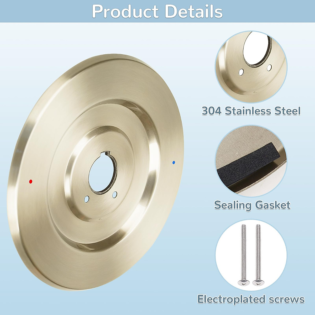 Chateau Collection Escutcheon Replacement for Moen 16090, for One-Handle Tub and Shower Faucets, Brushed Nickel