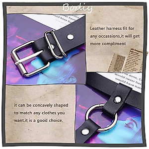 BODIY Gothic Punk Body Chains PU Leather Fashion Black Waist Straps Belt Womens Loop Belts Fashion Halloween Club Adjustable Costume Belt