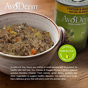 AvoDerm Chicken with Vegetables Stew Recipe for Dogs 13oz, case of 12 cans