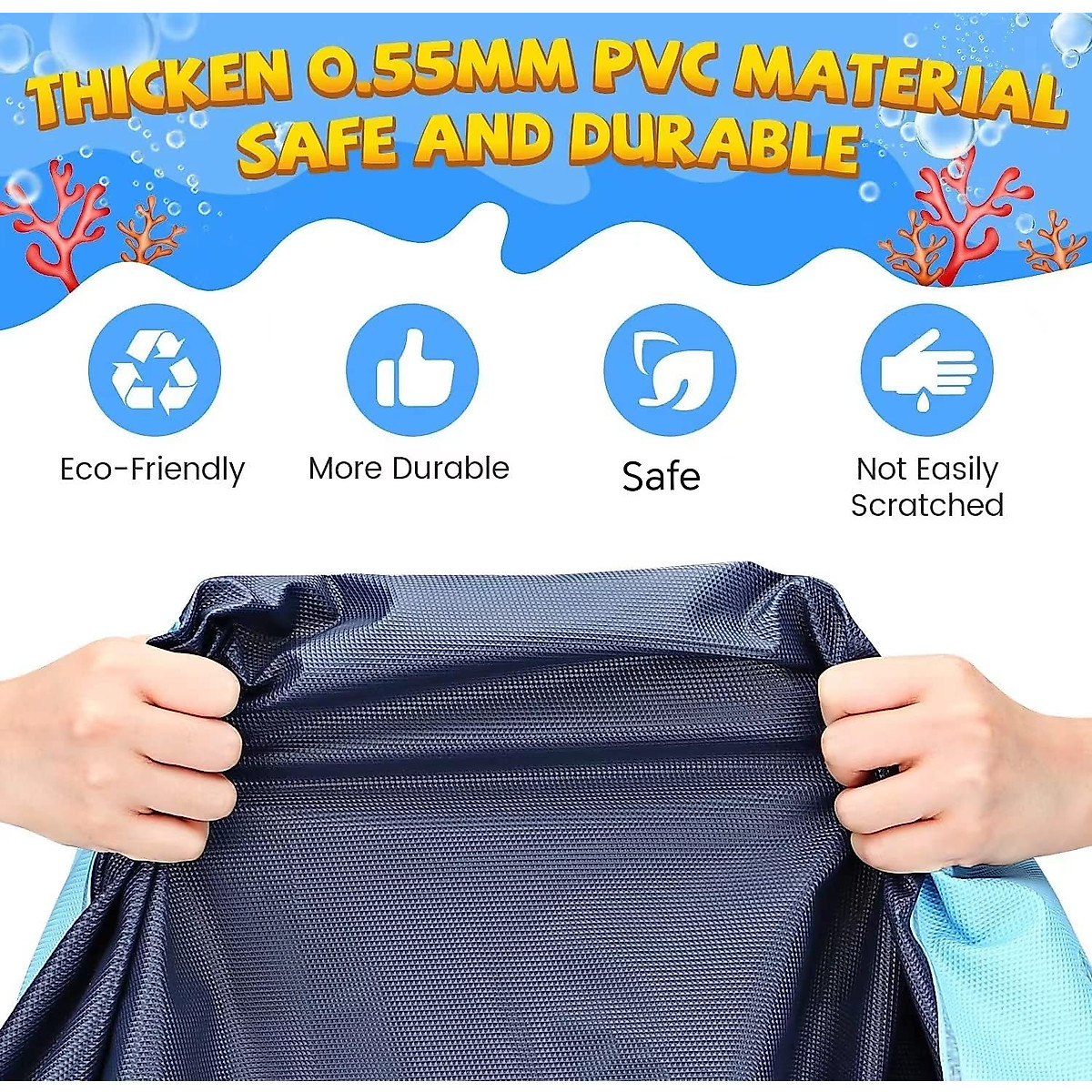 Splash Pad for Kids and Dogs, 95" Extra Large Splash Pad for Toddlers 1-3 and Kids Ages 4-8, Non Slip Thicken Sprinkler Dog Pool Summer Outdoor Water Toys for Backyard