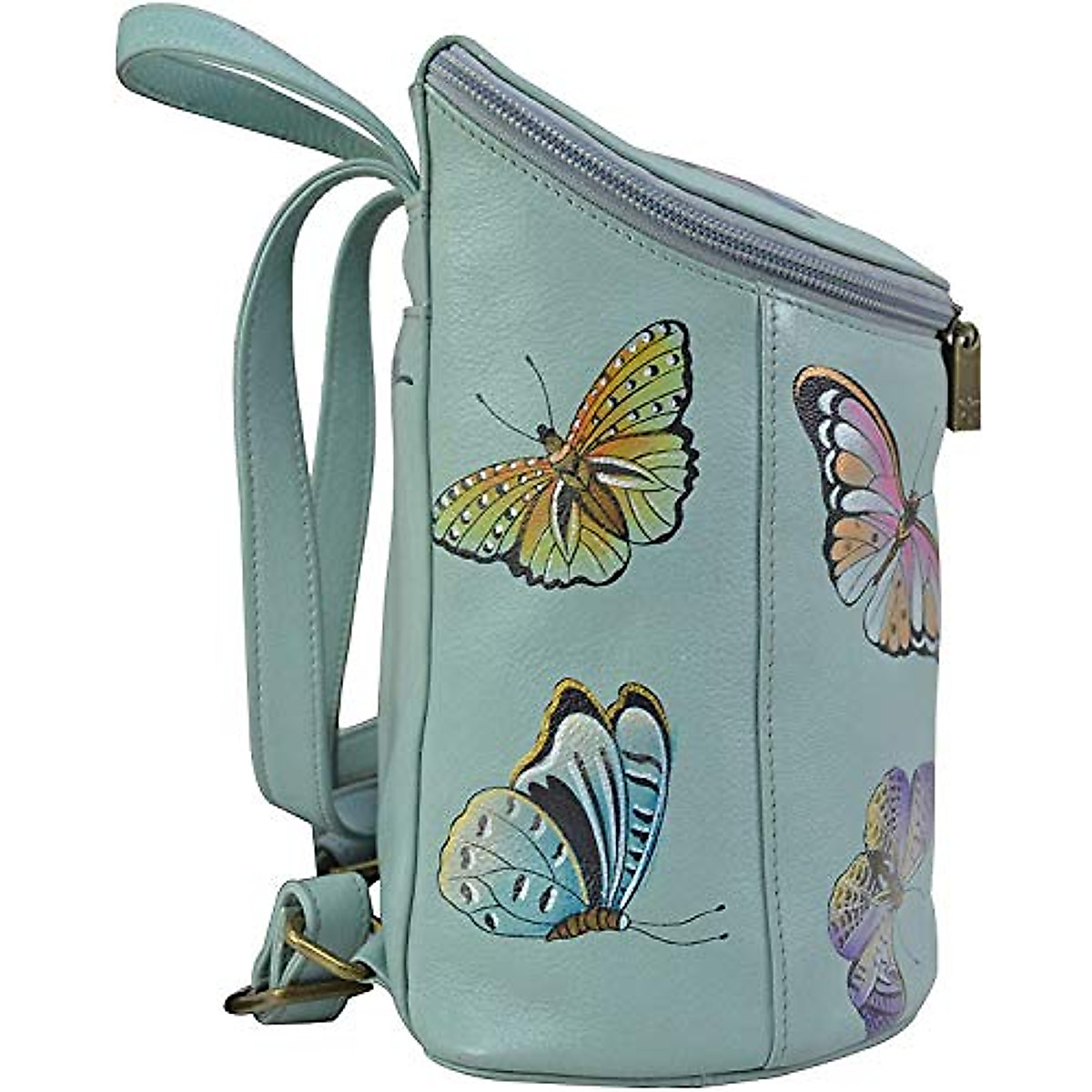 Anuschka Women’s Genuine Leather Backpack - Hand Painted Exterior - Butterfly Heaven