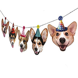 Corgis Garland, dog birthday party banner decoration, Made in USA, Best Quality