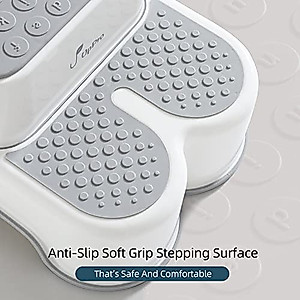 UpPro 2 in 1 Anti Slip Bunny Step Stool, Detachable Double Up Kids Step Stool, Wide Step Toddler Step Stool, Kids Step Stool for Toilet Potty Training, Kitchen, and Bathroom (Grey)