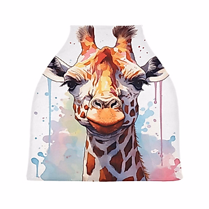 WELLDAY Baby Car Seat Covers Mommy Baby Giraffe Stretchy Breastfeeding Scarf Breathable Infant Carseat Canopy Nursing Covers Multi Use for Stroller High Chair Shopping Cart Boys and Girls