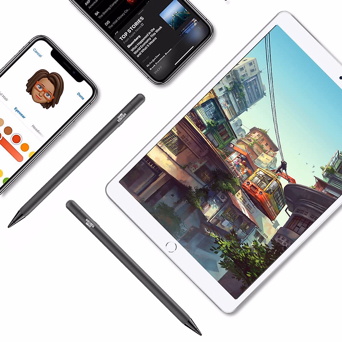 Stylus for iPad,Stylus for iPhone, Rechargeable Stylus Pen,1.4mm Fine Tip for Drawing and Writing, Compatible iPad Pro/iPhone and iPad/iPad Mini/iPad Air (Black)