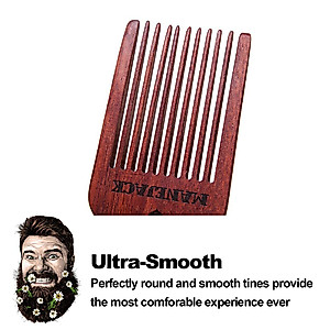 MANEJACK Beard Pick for Men- Wooden Comb Afro Hair Lift Combs
