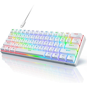 Gaming Keyboard for Girl, 60 Percent Keyboard Color Cute Keyboard with , Wired Mechanical Keyboard for Gaming Office White
