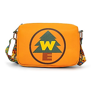 Disney Bag, Cross Body, Rectangle, Up Wilderness Explorers WE Badge, Orange, Vegan Leather