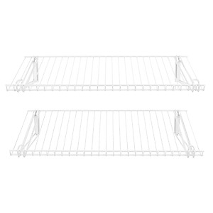 Rubbermaid Configurations 26" Shelving Kit, Set of 2 Shelves, White, Expandable, Closet, Storage Room, Laundry Room, Garage Organization