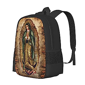 kawaii backpack Old Wall Texture Our Lady Of Guadalupe school backpack for women Men Computer bookbag Hiking Camping Daypack adjustable Durable Laptop Bag Wear Resistant Aesthetic backpacks