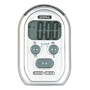 General Tools TI150 Digital Stopwatch/Clock with Flashing/Vibrating Alarm