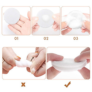 5x Powder Puff, Applicator Cotton Round Makeup Powder Sponge, Air Cushion Puff with Ribbon, Face Powder Puffs for Loose and Foundation,3.15 inch (Orange)