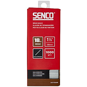 SENCO AX17EAAR 1-1/2" 18 Gauge Brad Nails, Galvanized Finish 1,000 Count Pack