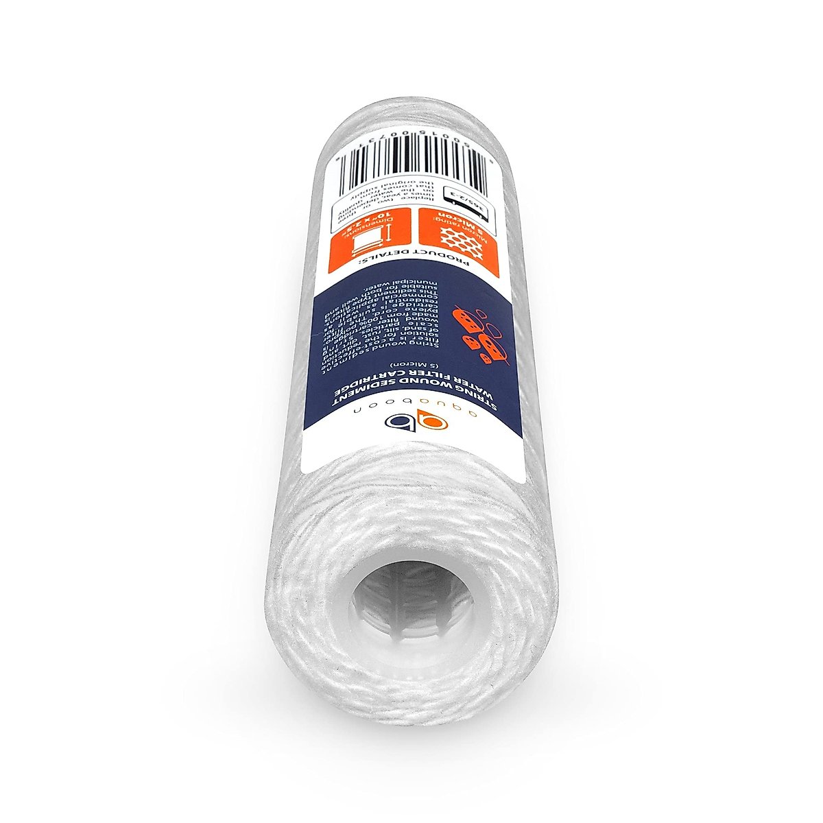 Aquaboon 5 Micron 10" x 2.5" String Wound Sediment Water Filter Cartridge | Universal Replacement for Any 10 inch RO Unit | Compatible with WP-5, AP110, CFS110, P5, WFPFC4002, WP-5, CW-MF, 25-Pack
