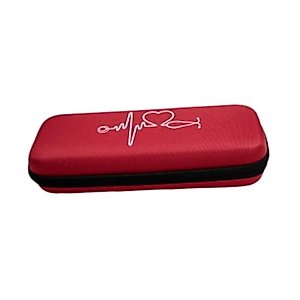 DimyFew Stethoscope Carrying Case, Stethoscope Carrying Bag Stethoscope Holder Travel Protective Carry Covers, Storage Box, Organizer, Red