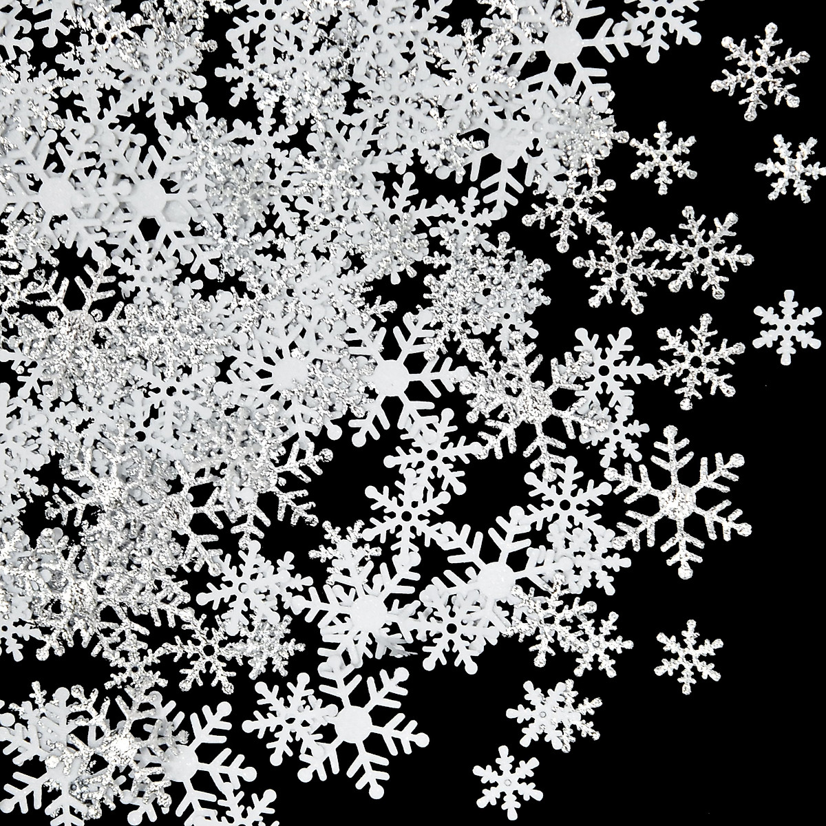 800 Pcs Silver Christmas Snowflakes Confetti Decorations - Fake Snow Confetti Crafts Snowflake Christmas Party Supplies for Winter Wonderland Frozen Themes Birthday Baby Shower Party Table Decor