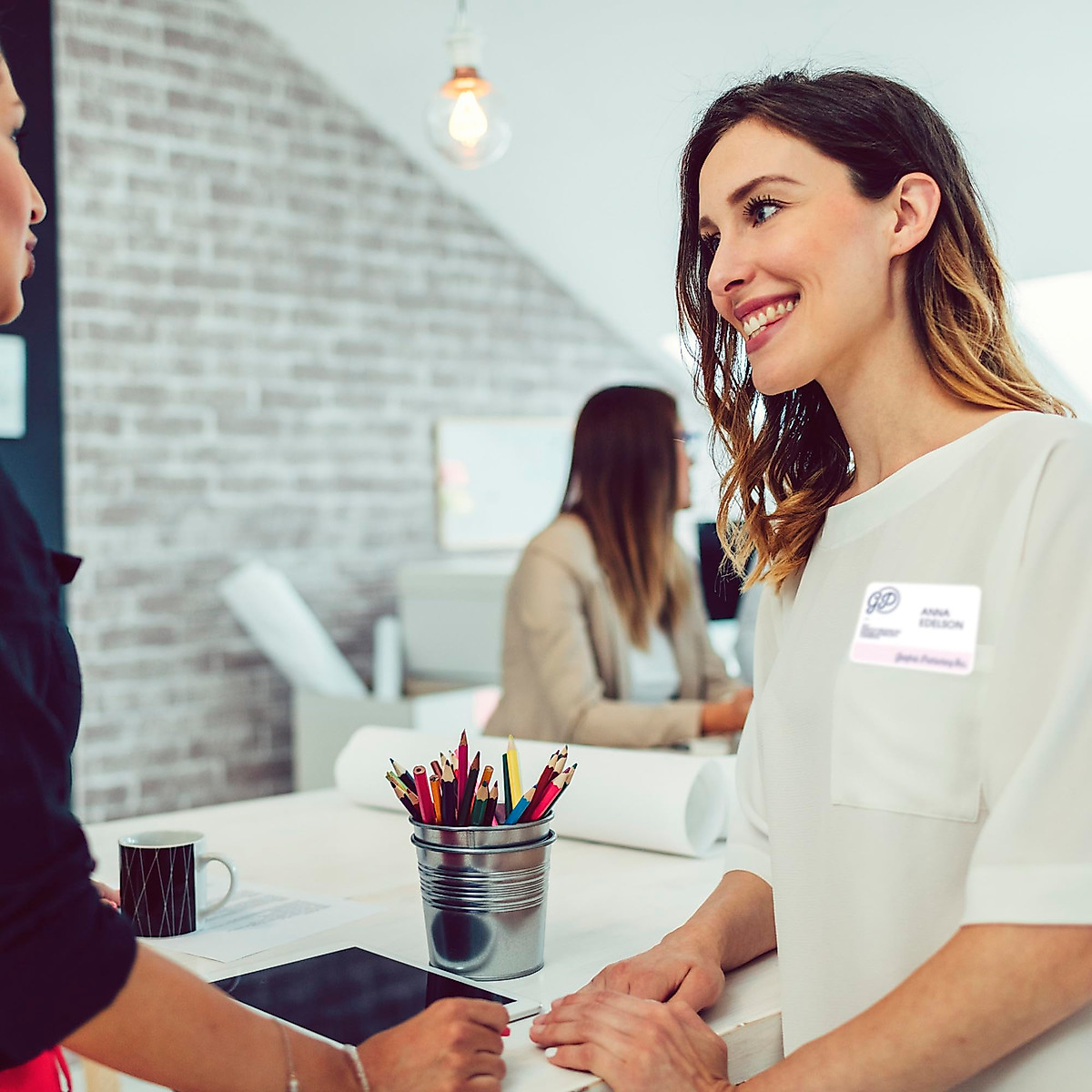Avery Customizable Name Tags, 2-1/3" x 3-3/8", White, 100 Removable Name Badges (05147)