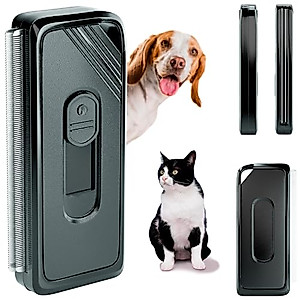 PUREVACY Black Self Cleaning Slicker Brush. Cat Brush with Release Button. Self Cleaning Dog Brush for Long Haired Dogs and Short Haired with Sturdy Case, Blades. Pet Grooming Brush for Dogs Shedding