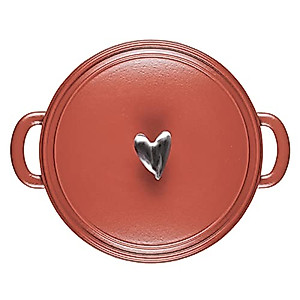 Ayesha Curry Kitchenware Enameled Cast Iron Dutch Oven/Casserole Pot with Lid, 6 Quart, Redwood Red
